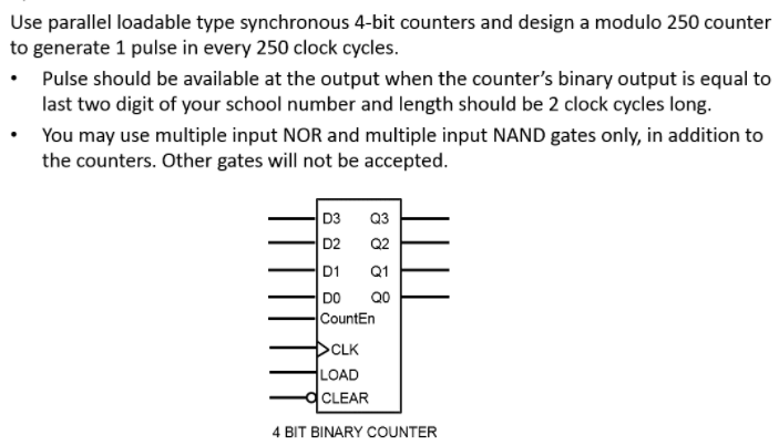 Solved Use parallel loadable type synchronous 4-bit counters | Chegg.com