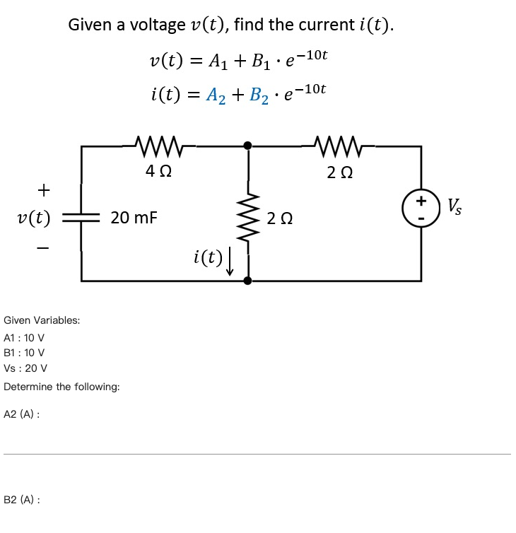 Solved Given a voltage v(t), find the current i(t). | Chegg.com