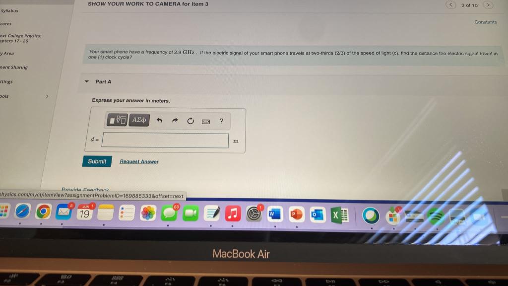 Solved SHOW YOUR WORK TO CAMERA for item 3 Syllabus