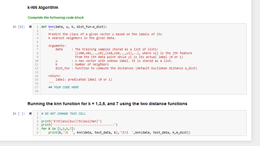 Overview k-NN is a supervised machine learning | Chegg.com