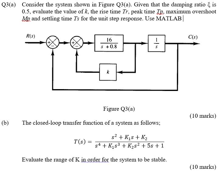 Q3(a) Consider the system shown in Figure Q3(a). | Chegg.com