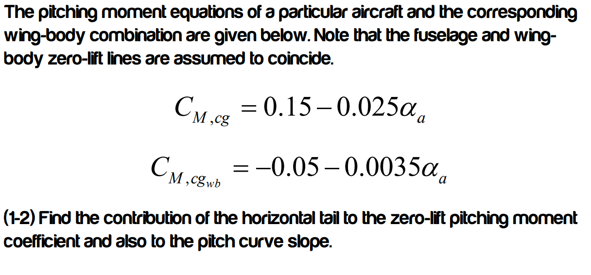 Solved The pitching moment equations of a particular | Chegg.com