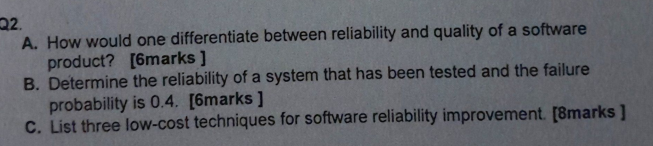 Solved A. How would one differentiate between reliability | Chegg.com