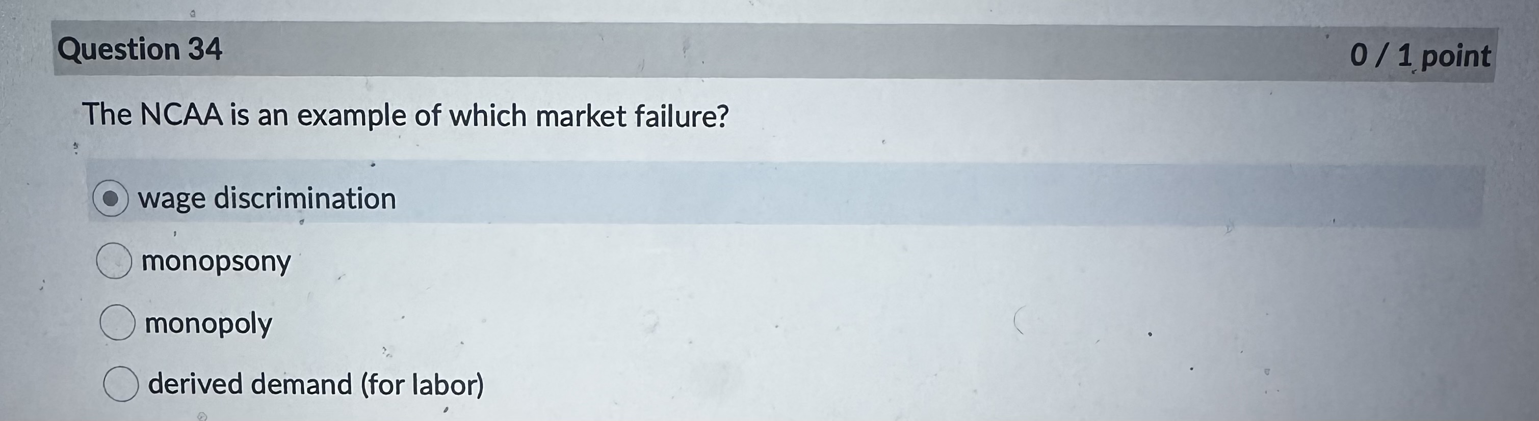 Solved Question 34 0//1 point The NCAA is an example of | Chegg.com