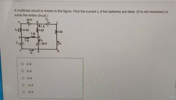Solved A multiloop circuit is shown in the figure. Find the | Chegg.com