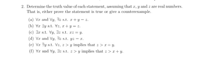Solved Determine the truth value of each statement, assuming | Chegg.com