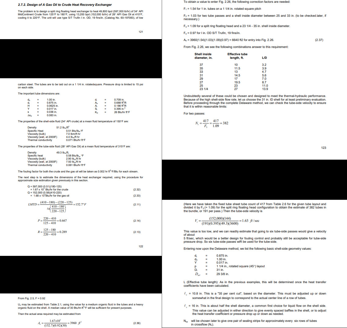 Solved 2.7.2. Design of A Gas Oil to Crude Heat Recovery | Chegg.com