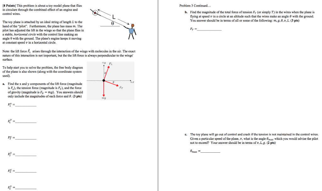 Solved [8 Points] This problem is about a toy model plane | Chegg.com