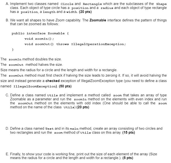 Solved IN JAVA PLEASE! Implement two classes named Circle | Chegg.com