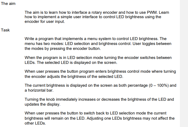 Solved The aim is to learn how to interface a rotary encoder | Chegg.com