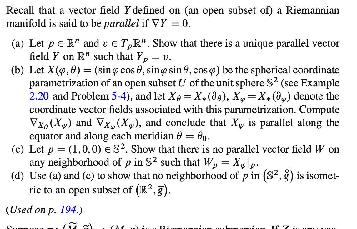 Solved Recall that a vector field Y defined on (an open | Chegg.com
