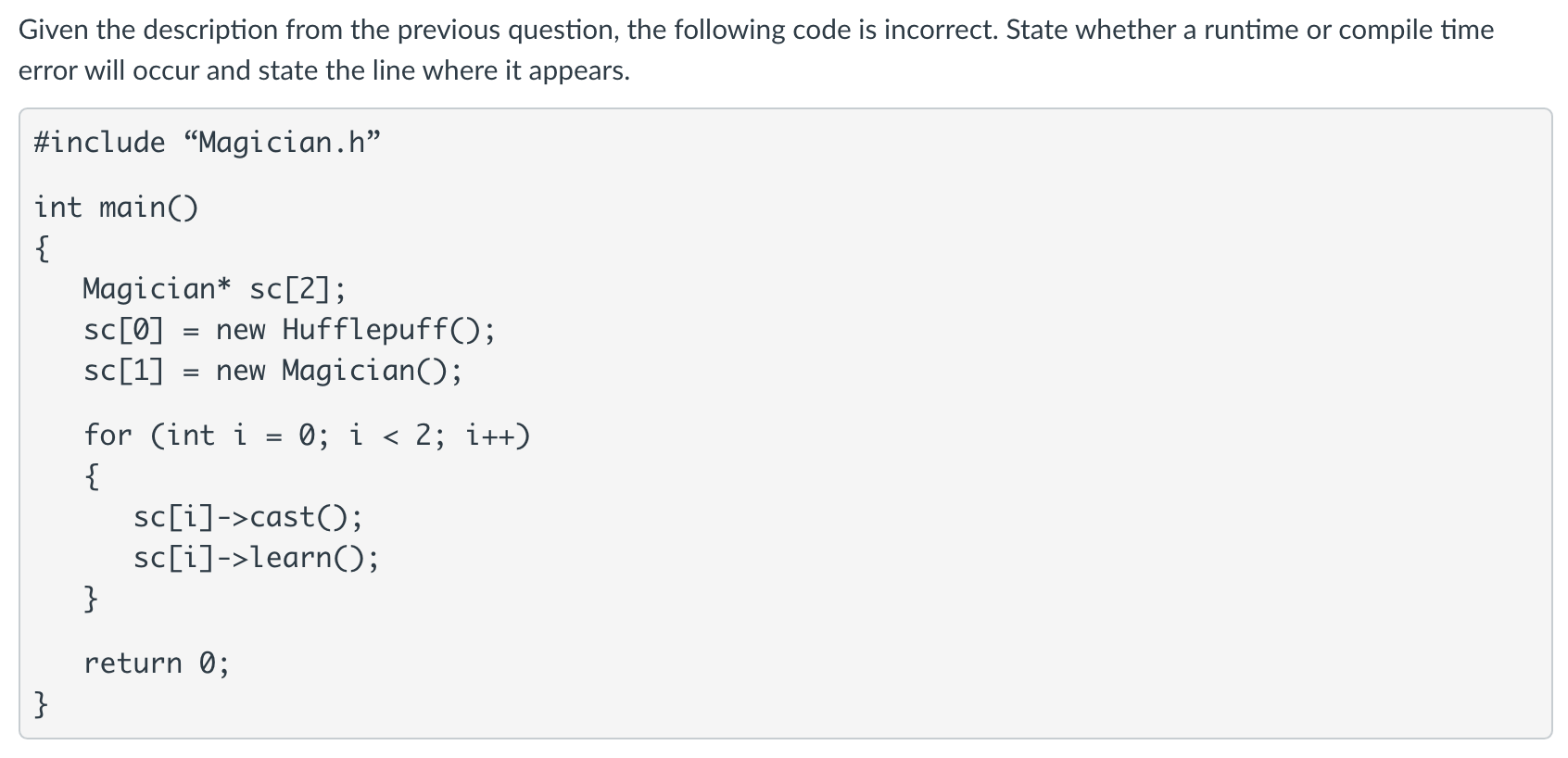 Solved Given the description from the previous question, the | Chegg.com