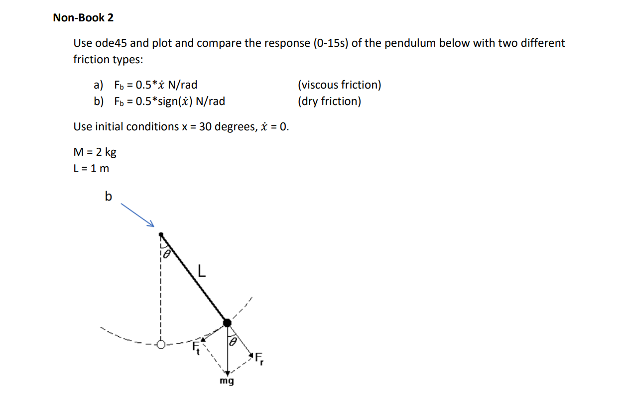 Solved Non-Book 2 Use ode45 and plot and compare the | Chegg.com