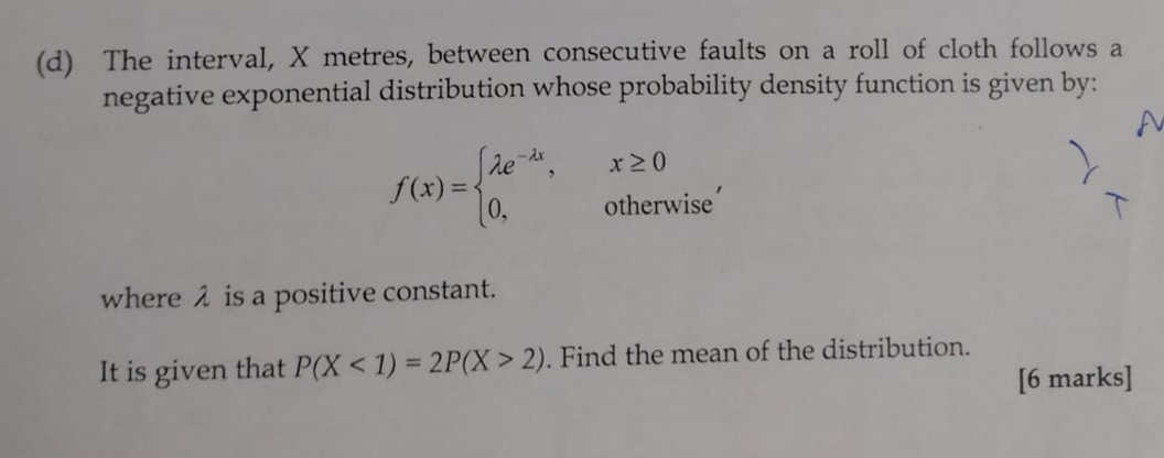 Solved (d) ﻿The interval, x ﻿metres, between consecutive | Chegg.com