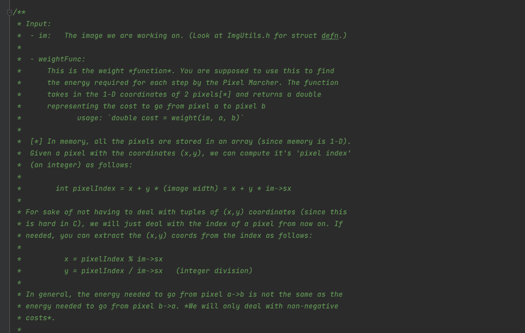 Solved /** * Input: * - im: The image we are working on. | Chegg.com