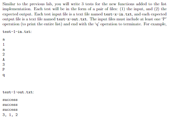 Solved Similar to the previous lab, you will write 3 tests | Chegg.com