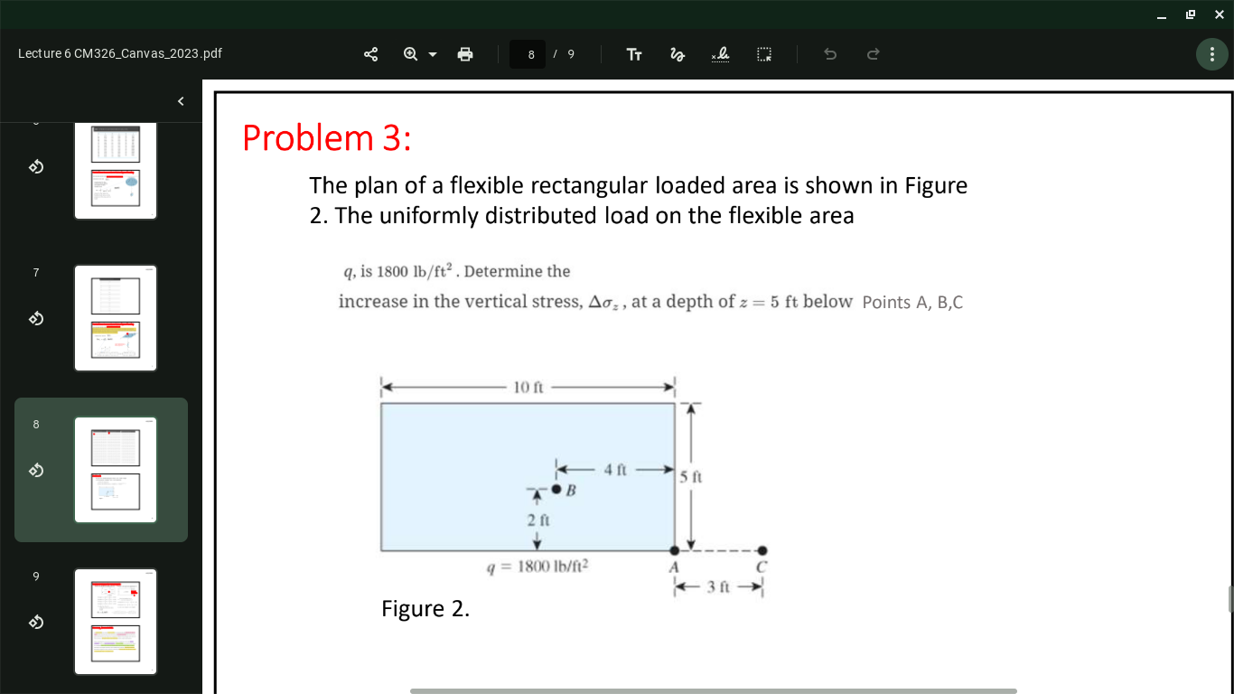 Solved The plan of a flexible rectangular loaded area is | Chegg.com