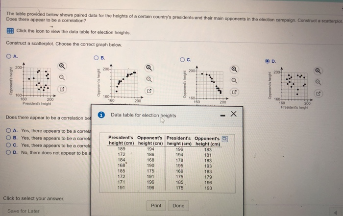 Solved he table provided below shows paired data for the | Chegg.com