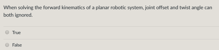 Solved When solving the forward kinematics of a planar | Chegg.com