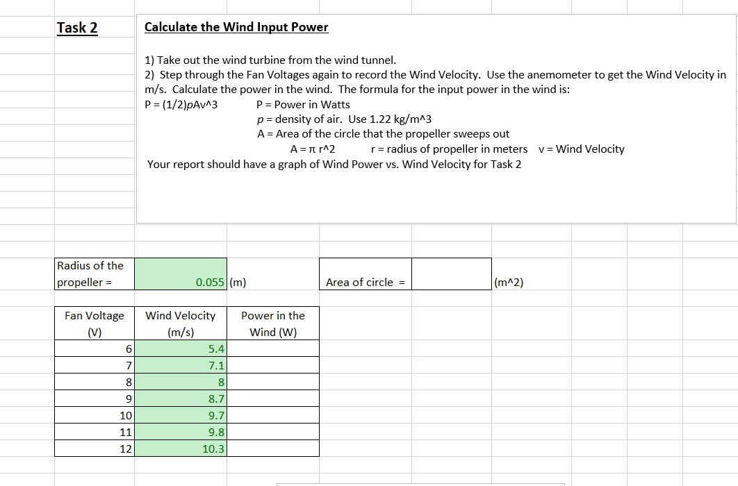 Solved Task 2 Calculate the Wind Input Power 1) Take out the | Chegg.com