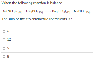 Solved When the following reaction is balance Ba(NO3)2 (aq) | Chegg.com