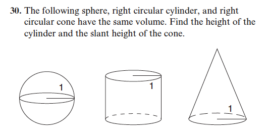 30. The following sphere, right circular cylinder, | Chegg.com