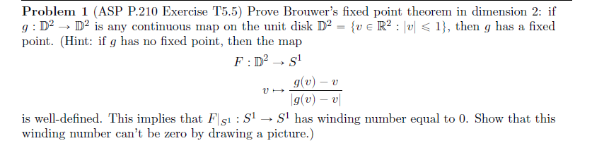 Solved Problem 1 (ASP P.210 Exercise T5.5) Prove Brouwer's | Chegg.com