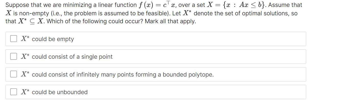 Solved Suppose That We Are Minimizing A Linear Function