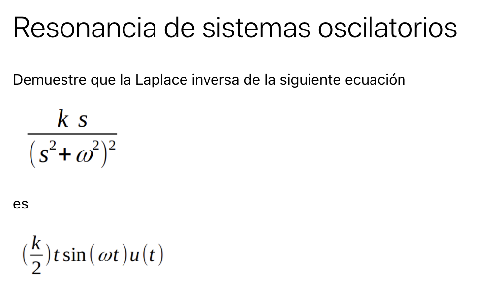 Solved Oscillatory systems resonance Show that the inverse | Chegg.com