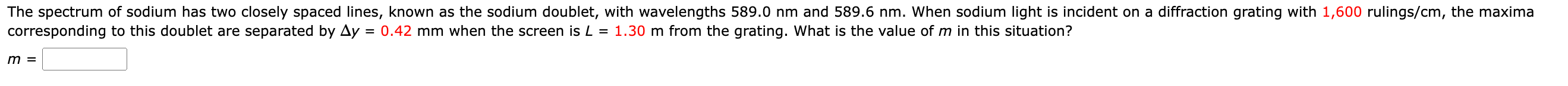 Solved The spectrum of sodium has two closely spaced lines, | Chegg.com