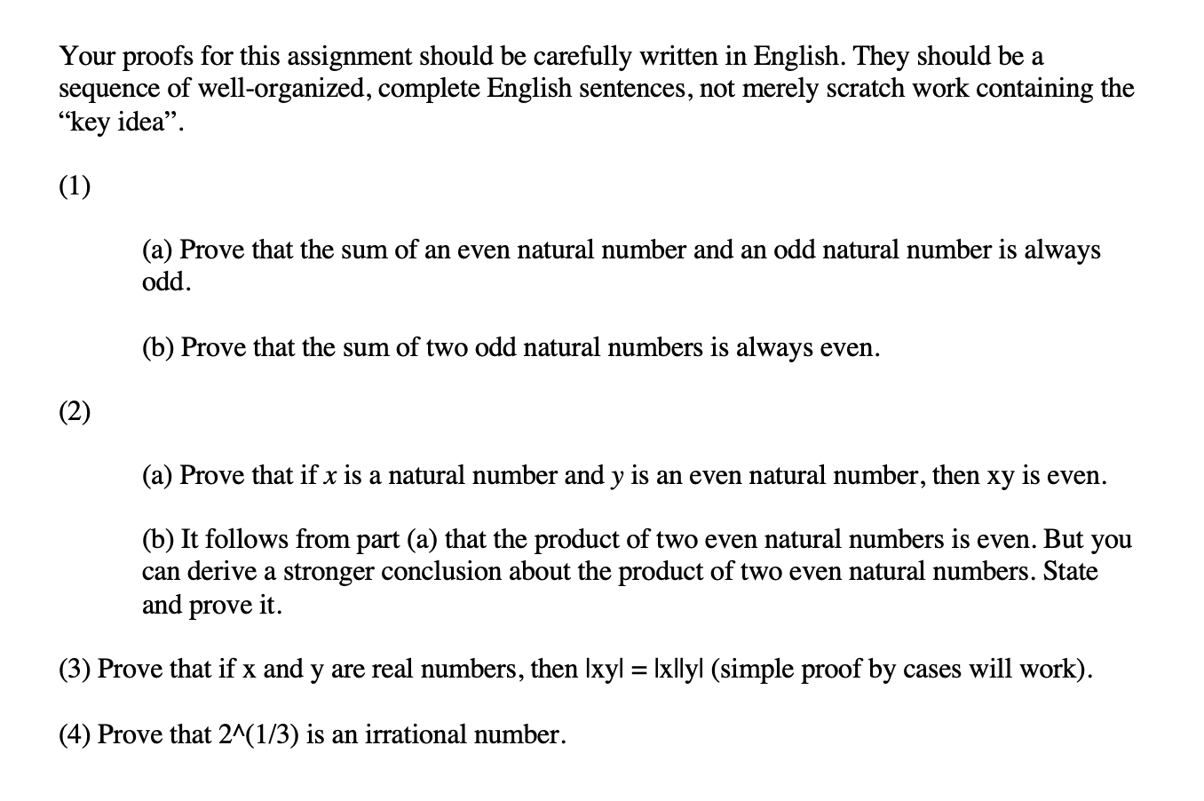 Solved Your proofs for this assignment should be carefully | Chegg.com
