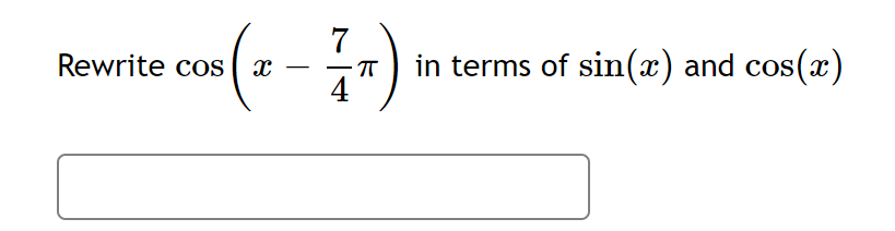 Solved Rewrite cos ( 2 in terms of sin(x) and cos(x) | Chegg.com