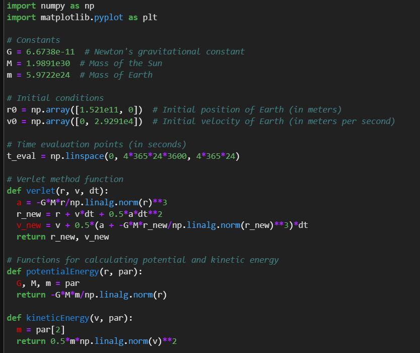 Solved Verlet Method Here is what I have tried but I | Chegg.com