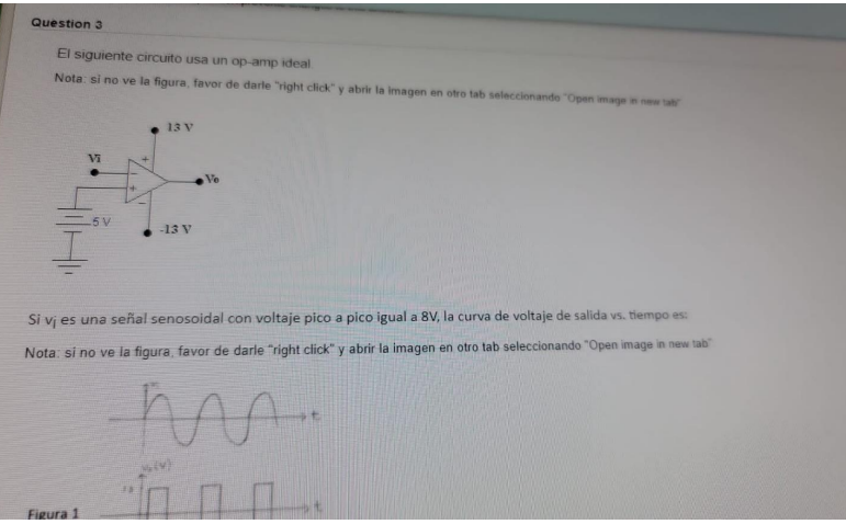Solved El siguiente circuito usa un op-amp ideal Nota: si no | Chegg.com