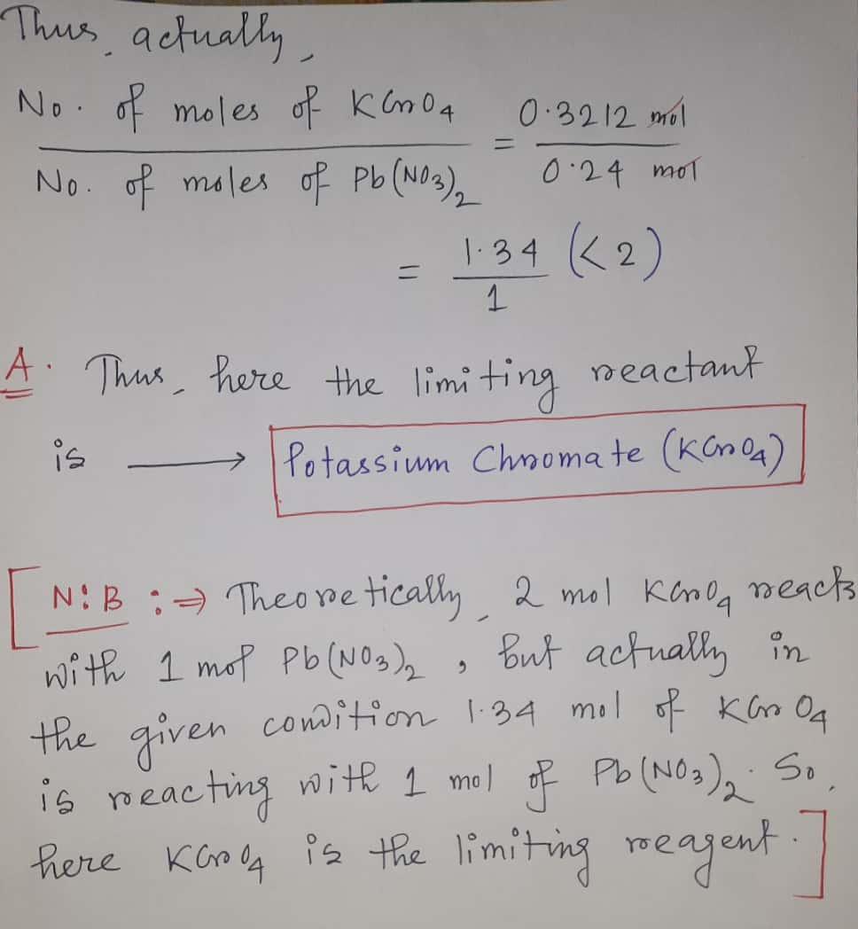 Solved Can someone explain why the KrO4 is the limiting | Chegg.com