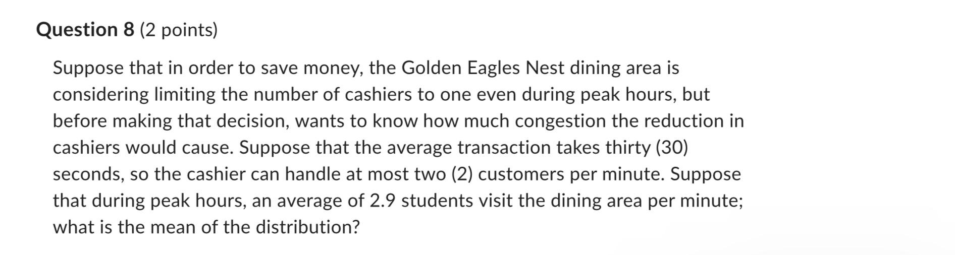 Solved Question 8 (2 points) Suppose that in order to save | Chegg.com