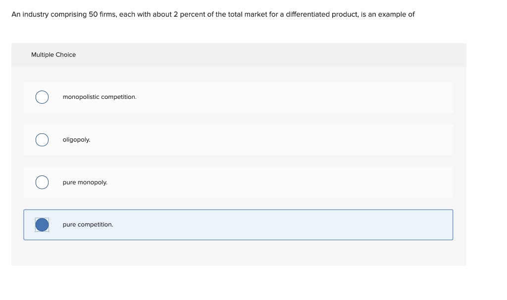 Solved An industry comprising 50 firms, each with about 2 | Chegg.com