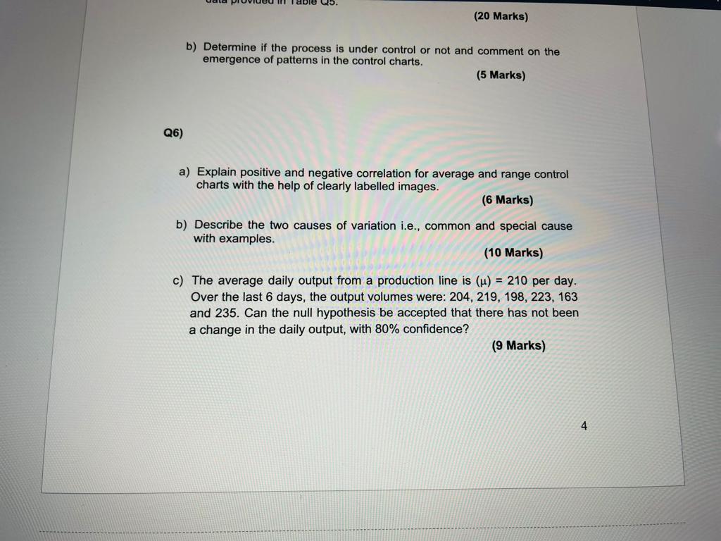 Solved able 5 (20 Marks) b) Determine if the process is | Chegg.com