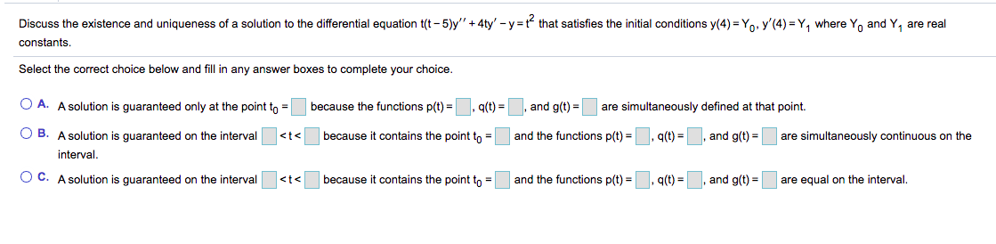 Solved Discuss the existence and uniqueness of a solution to | Chegg.com