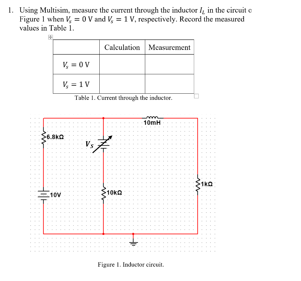 Solved 1. Using Multisim, measure the current through the | Chegg.com