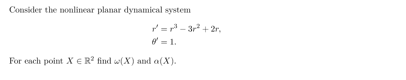 Solved Consider the nonlinear planar dynamical system p! = | Chegg.com