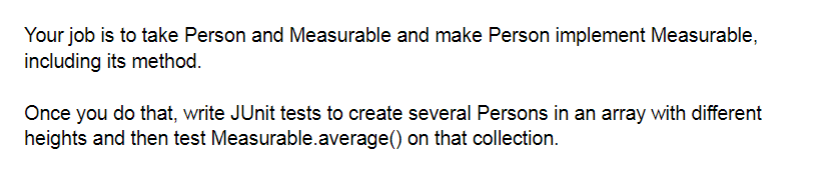 Solved Interfaces Exercise 1. Person and Height Suppose we | Chegg.com