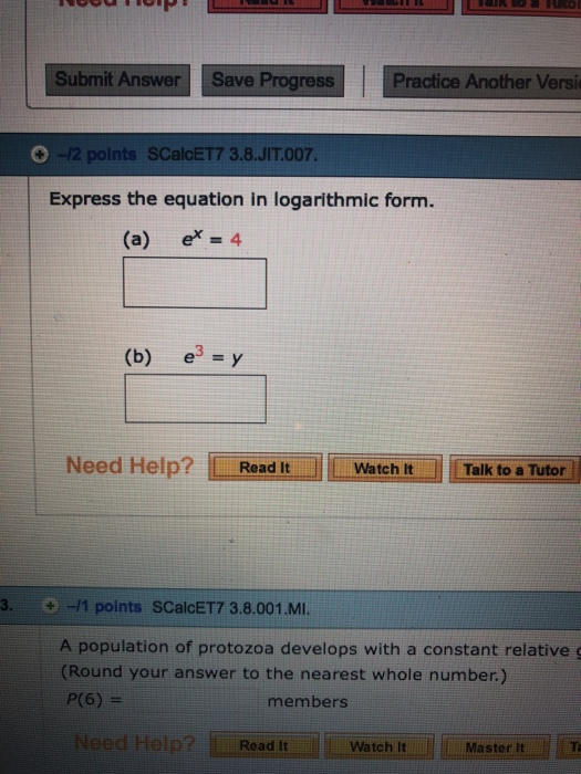 Solved Write an equation in logarithmic form | Chegg.com