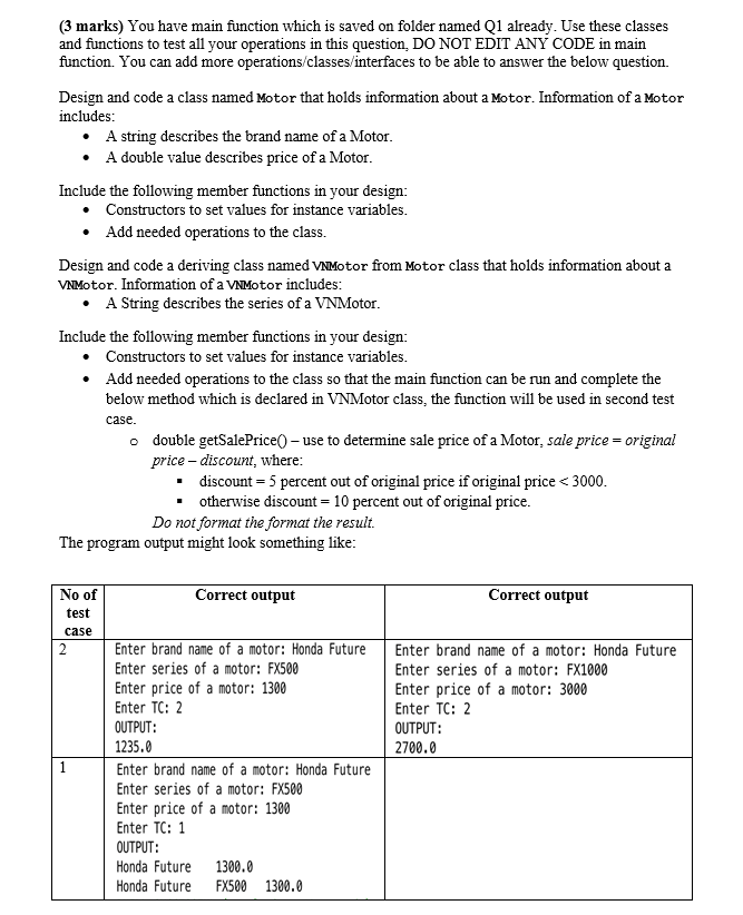 Solved (3 marks) You have main function which is saved on | Chegg.com