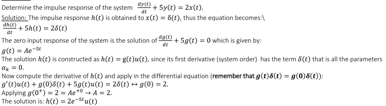 Solved Exercise: Determine the respose of the system | Chegg.com