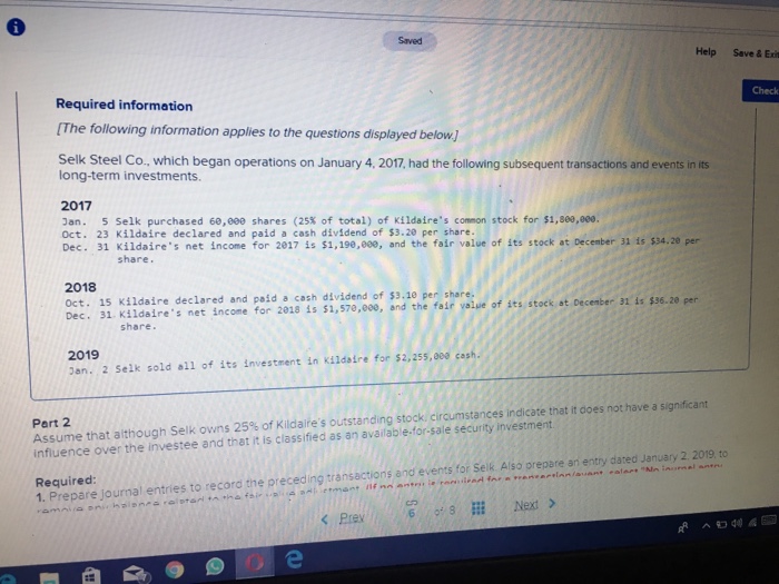 Solved 6 Saved Help Save & Exit Check Required information | Chegg.com