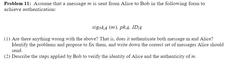 Problem 11: Assume that a message m is sent from | Chegg.com