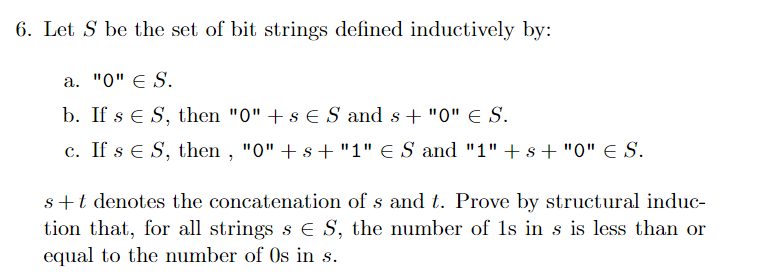 Solved 6. Let S be the set of bit strings defined | Chegg.com