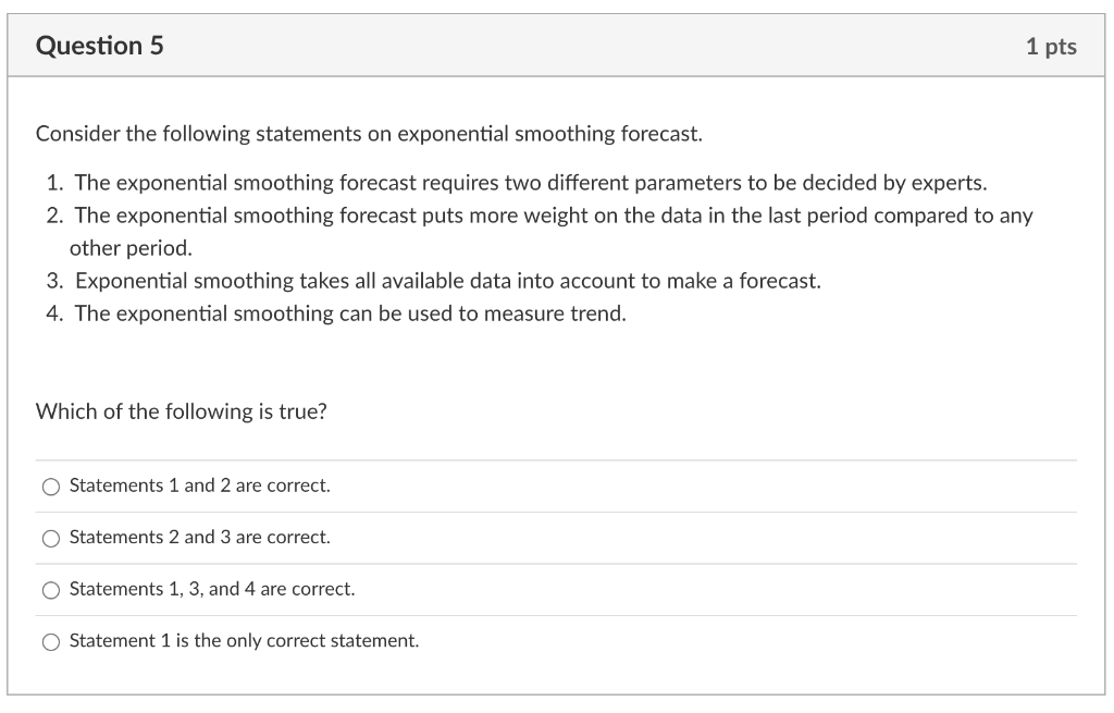 Solved Consider the following statements on exponential | Chegg.com