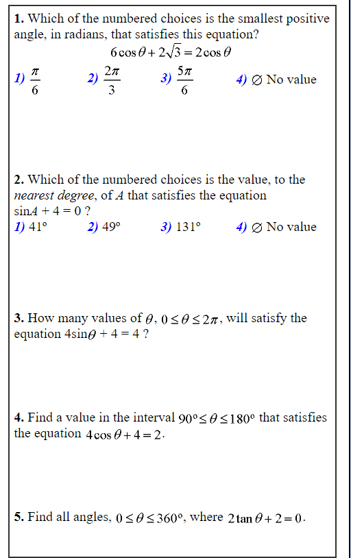Solved 1. Which of the numbered choices is the smallest | Chegg.com